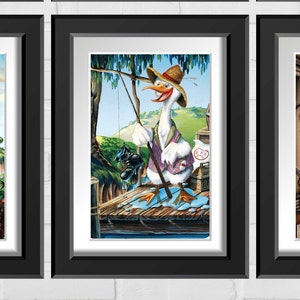 VINTAGE Set of 6 Disney Splash Mountain Ride Painting Prints Brer Bear ...