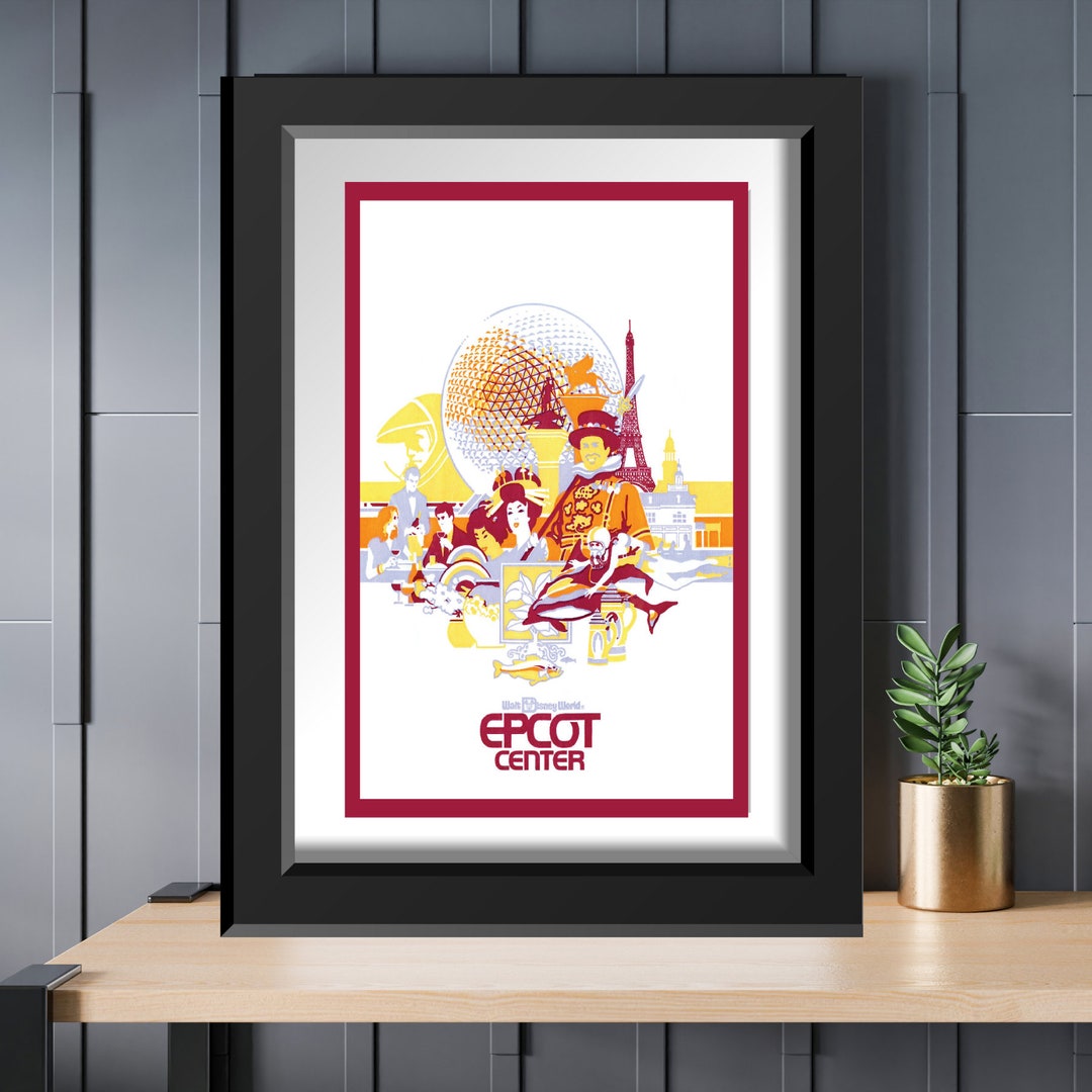 EPCOT Center Walt Disney World Retro Vintage Logo Poster Spaceship ...