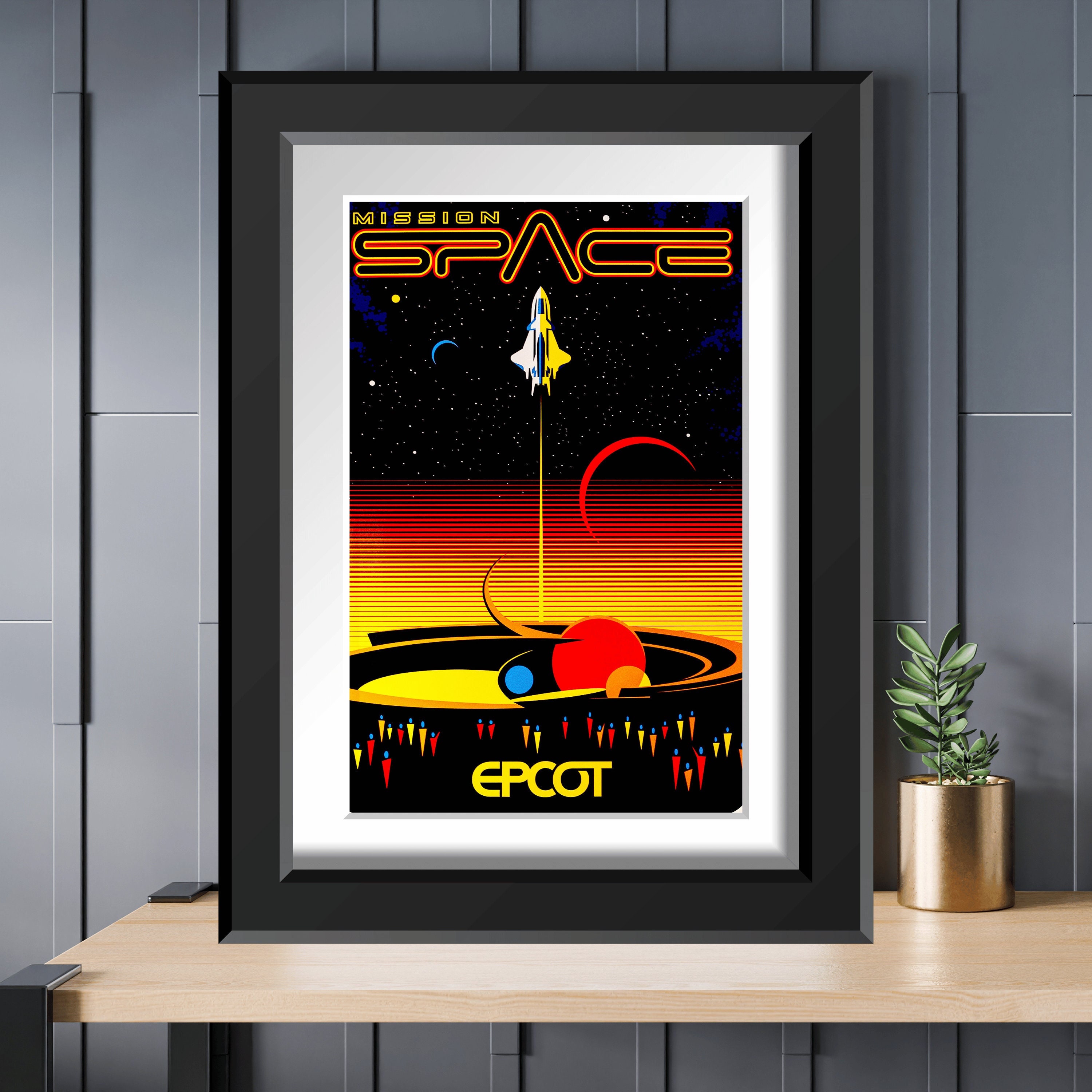 EPCOT Mission Space Astronaut Disney World Retro Attraction Poster 8x10 ...
