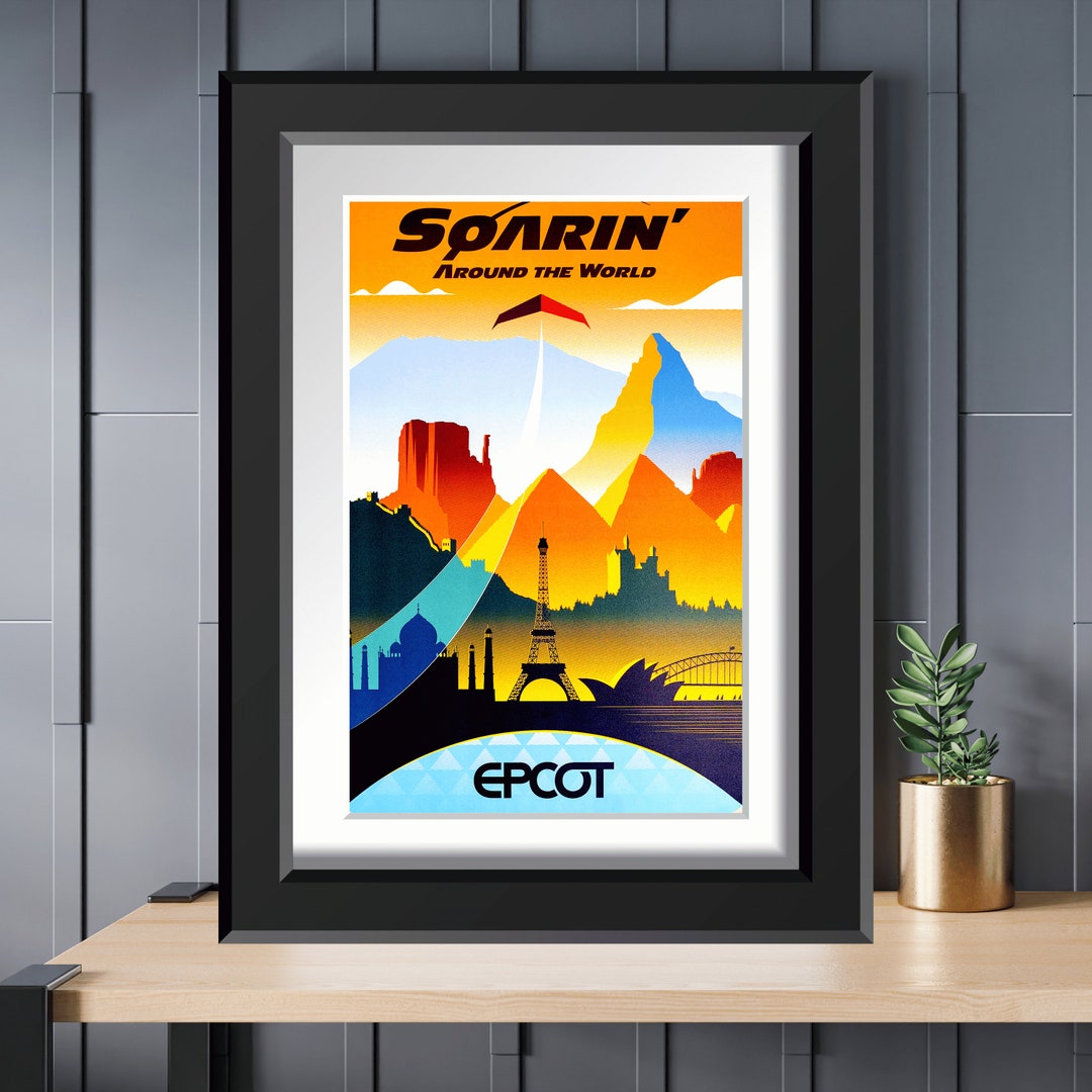 EPCOT Soarin Around the World WDW Walt Disney World Retro Poster 8x10 ...
