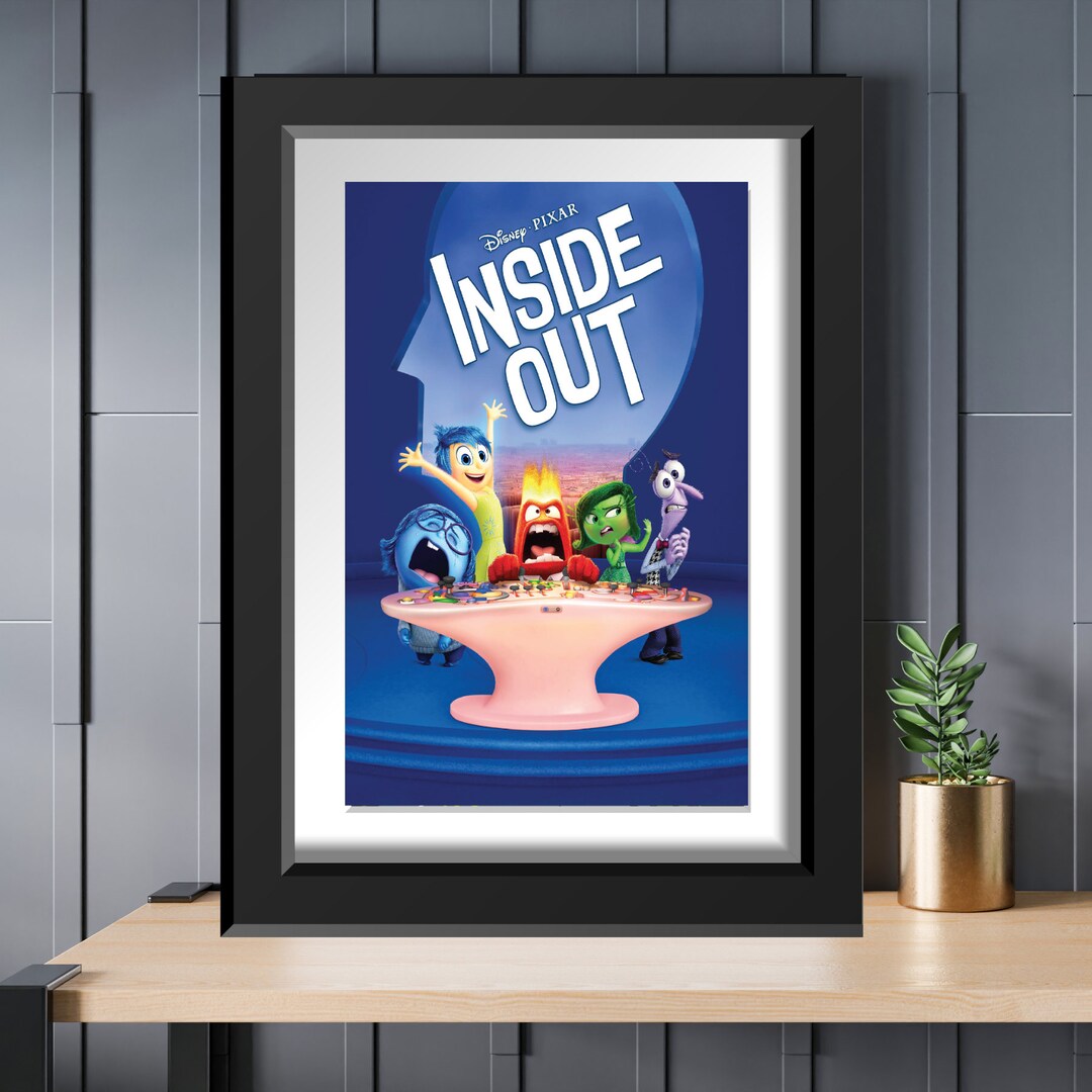 Inside Out Emotions Joy Sadness Fear Disgust Anger Disney Movie Poster ...
