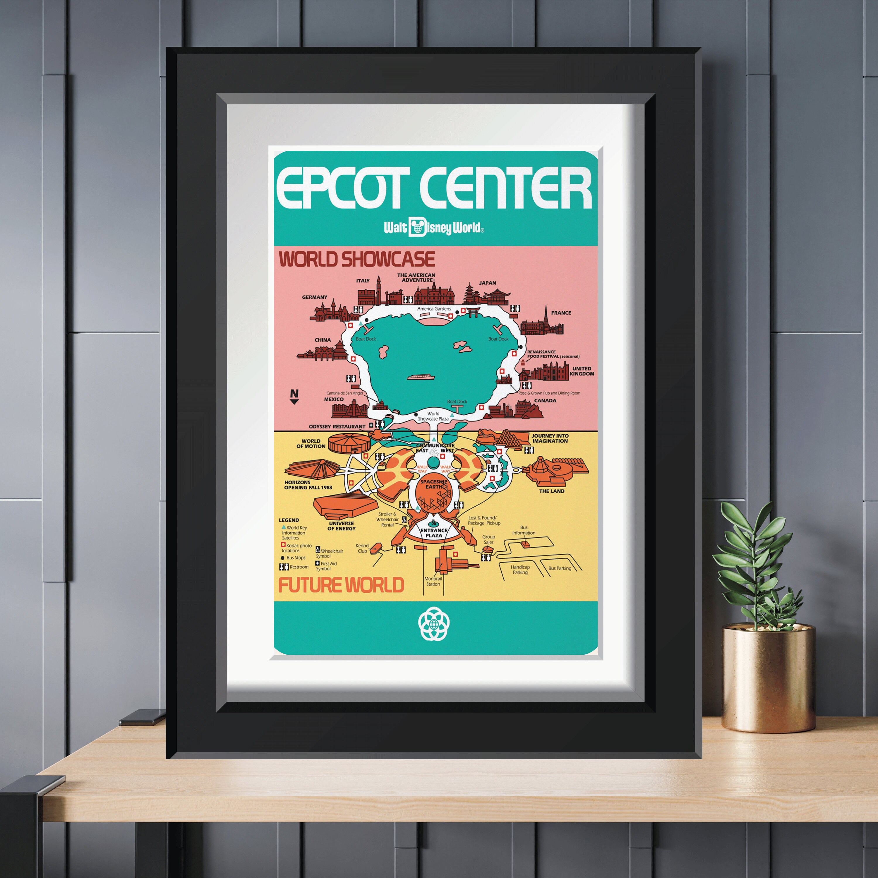 VINTAGE Set of 4 Epcot Center Posters Dreamfinder Figment Spaceship ...