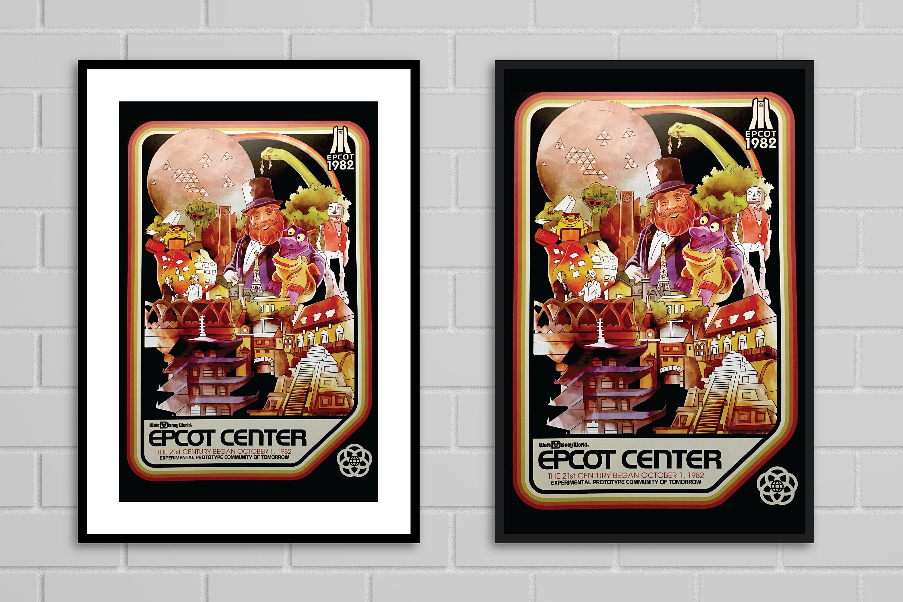 VINTAGE EPCOT Center Dreamfinder Figment Retro 1982 Poster 11x14 11x17 ...