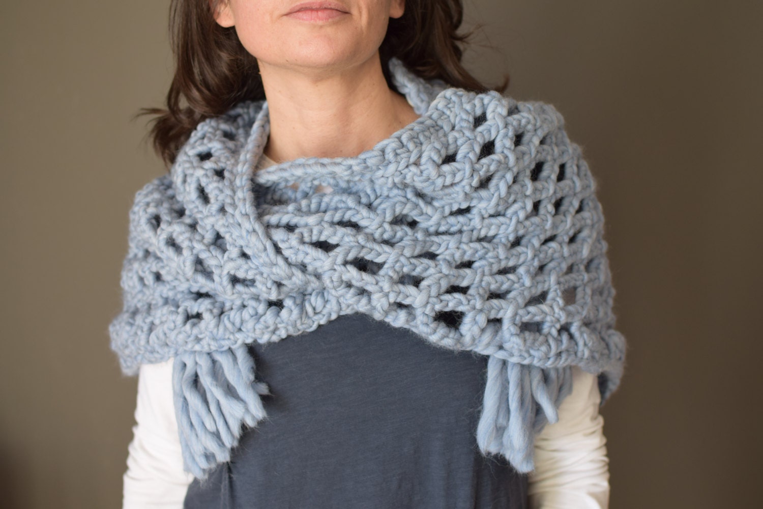 Crochet Pattern Chunky Yarn Shawl PDF PATTERN / Tutorial - Etsy