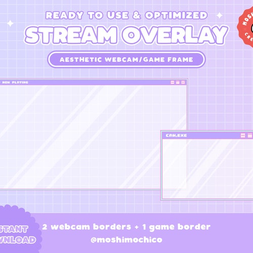 Twitch Aesthetic Pixel Computer Webcam and Game Overlay Border - Etsy