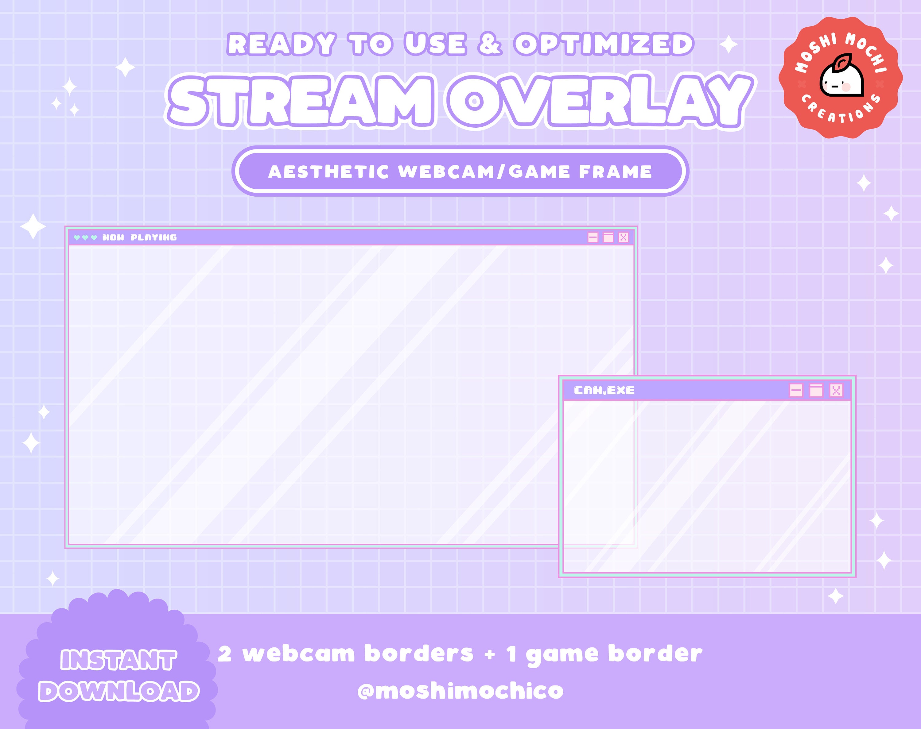 Art & Collectibles Twitch Aesthetic Pixel Computer Screen Stream ...