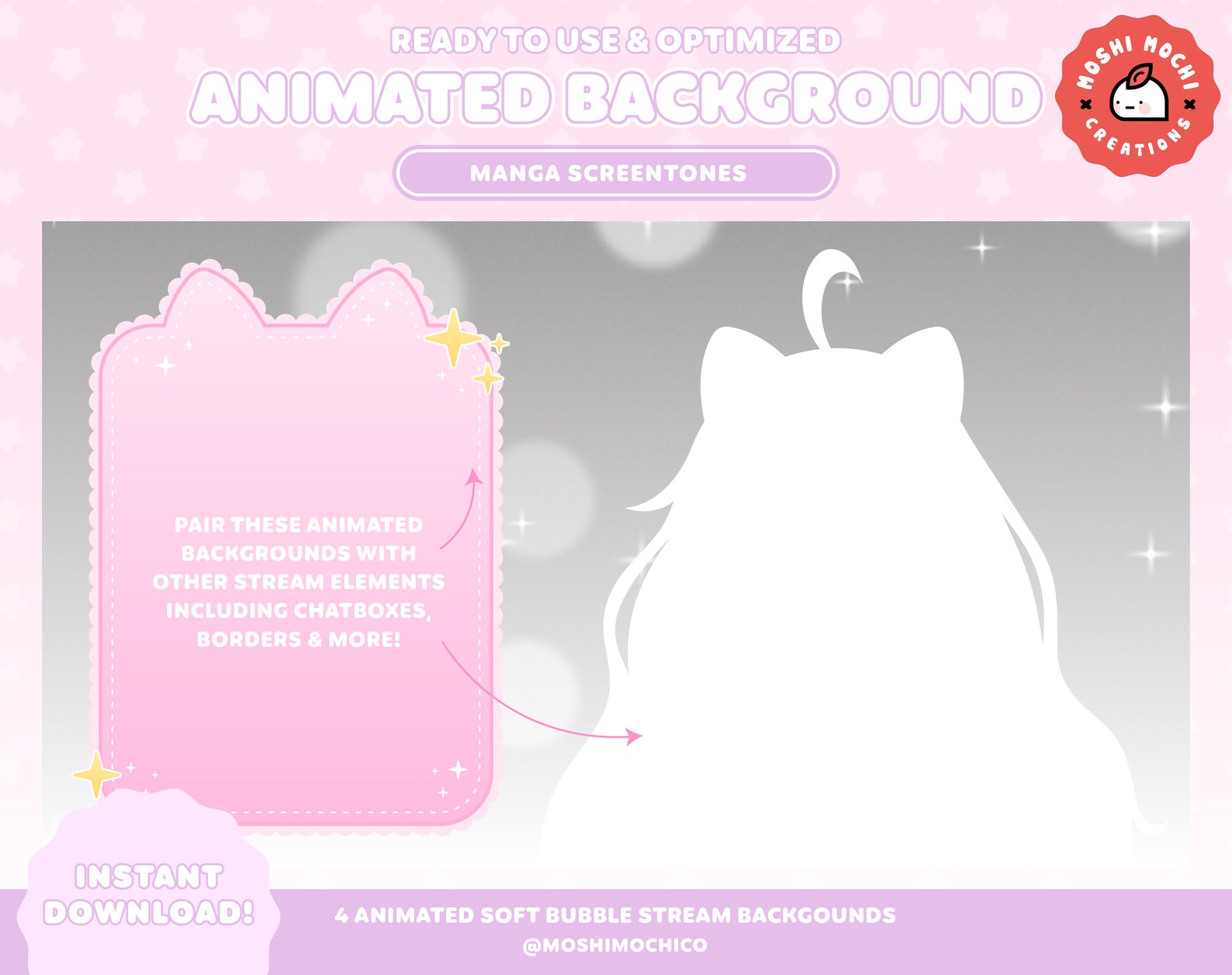 Animated Stream Background Manga Style Screentone Twitch - Etsy