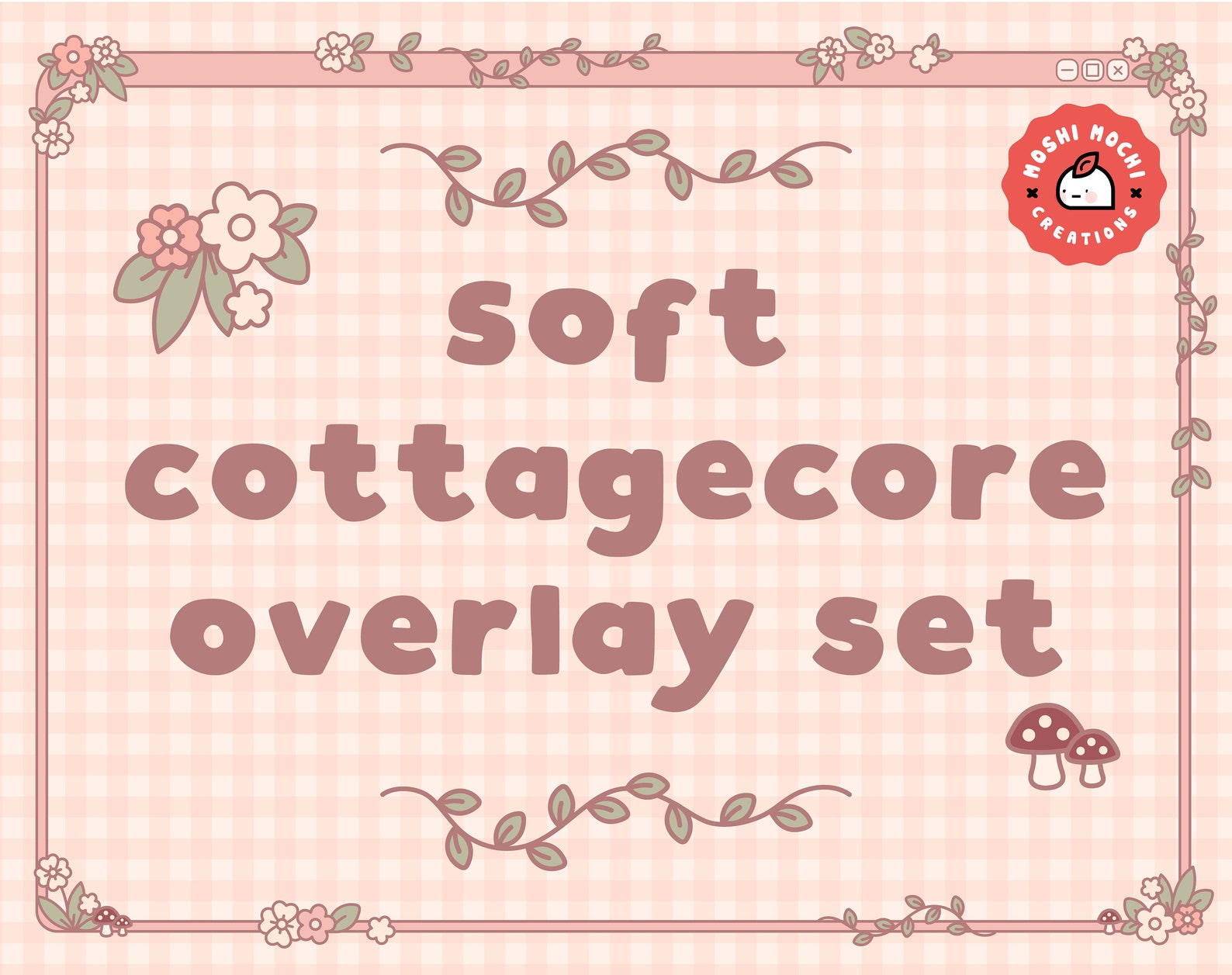 Cottagecore Stream Overlay Set for Twitch / Cozy Floral Kawaii | Etsy