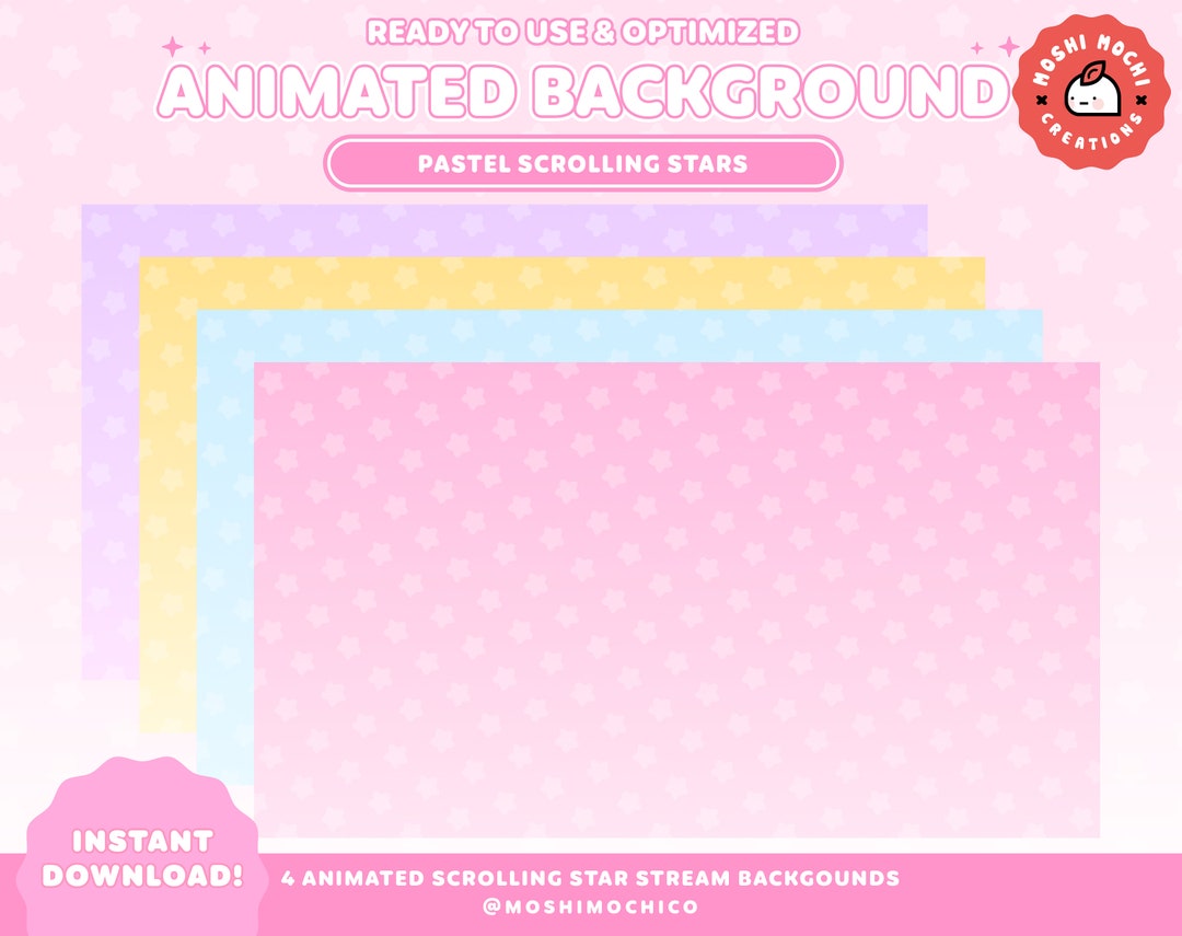 Animated Stream Background, Starry Twitch Overlay, Custom Stream, Cute ...