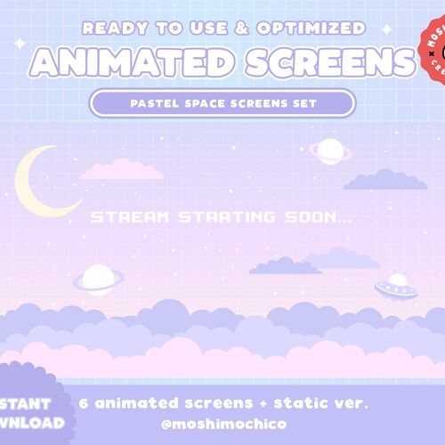 ANIMATED Twitch Cute Pastel Dreamy Tokyo Sky Screens / Offline - Etsy