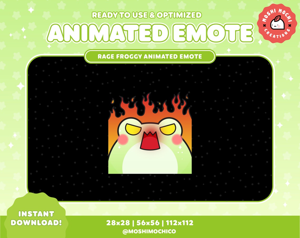 Animated Rage Frog Emote / Twitch Badge / Cute / Funny Emote | Etsy