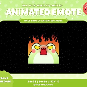 Animated Rage Frog Emote / Twitch Badge / Cute / Funny Emote for ...