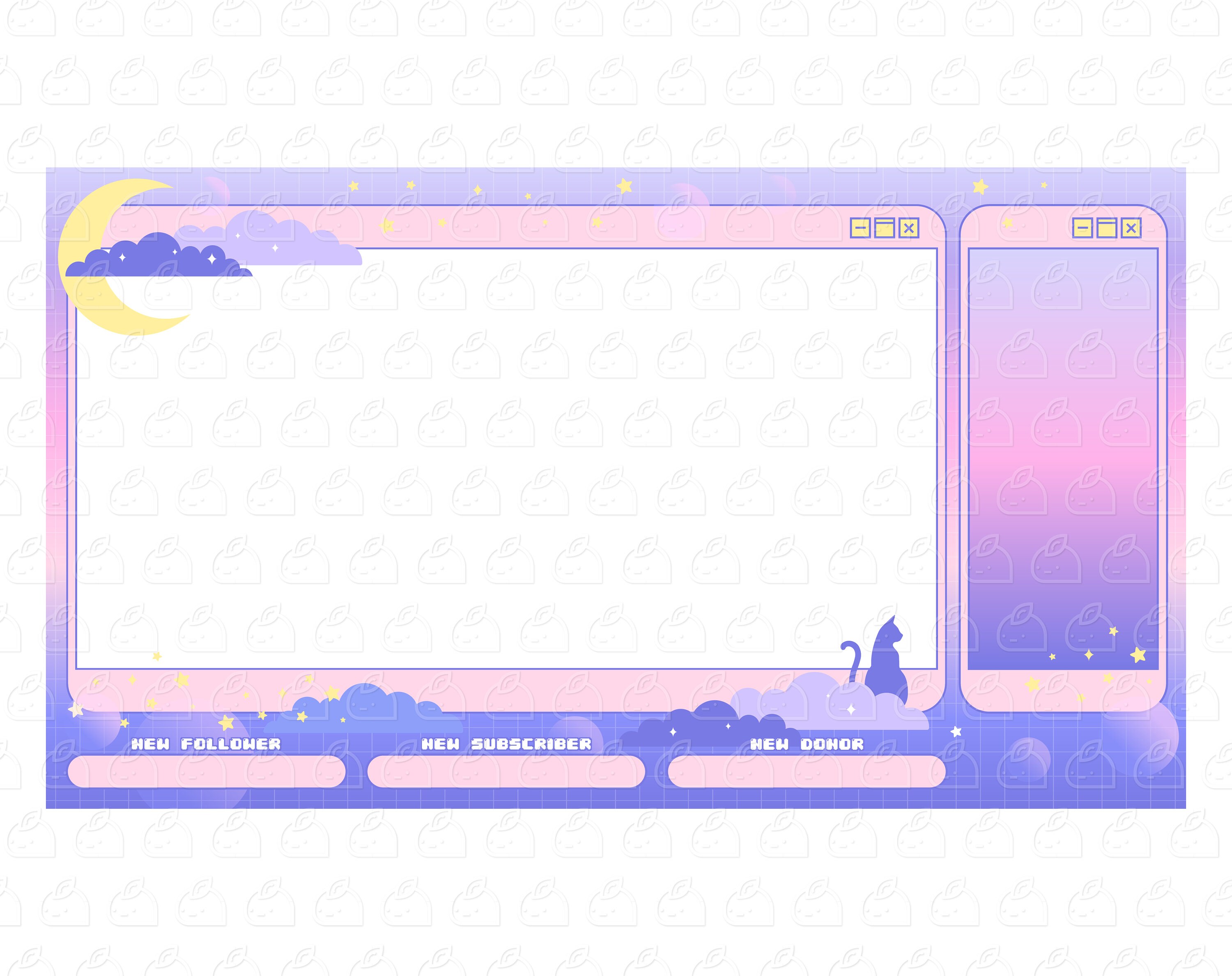 Digital Twitch Vaporwave Pink Magical Girl Computer Aesthetic Overlay ...