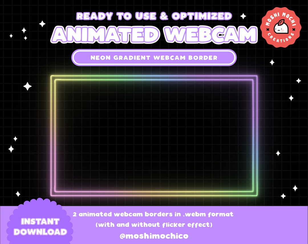 Twitch Animated Neon Webcam Border / Rainbow / Animated Camera Frame ...