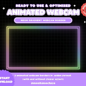 Twitch Animated Neon Webcam Border / Rainbow / Animated Camera Frame ...