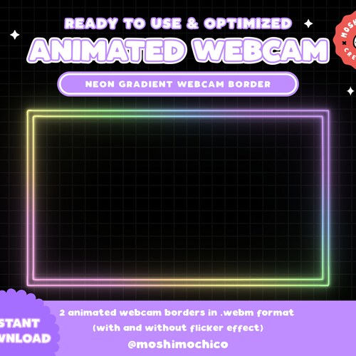 Twitch Animated Neon Webcam Border / Rainbow / Animated Camera - Etsy