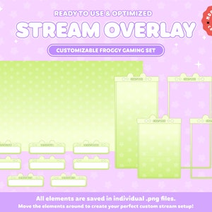 Frog Stream Overlay Set for Twitch / Vtuber Gaming Setup / Cute Animal ...