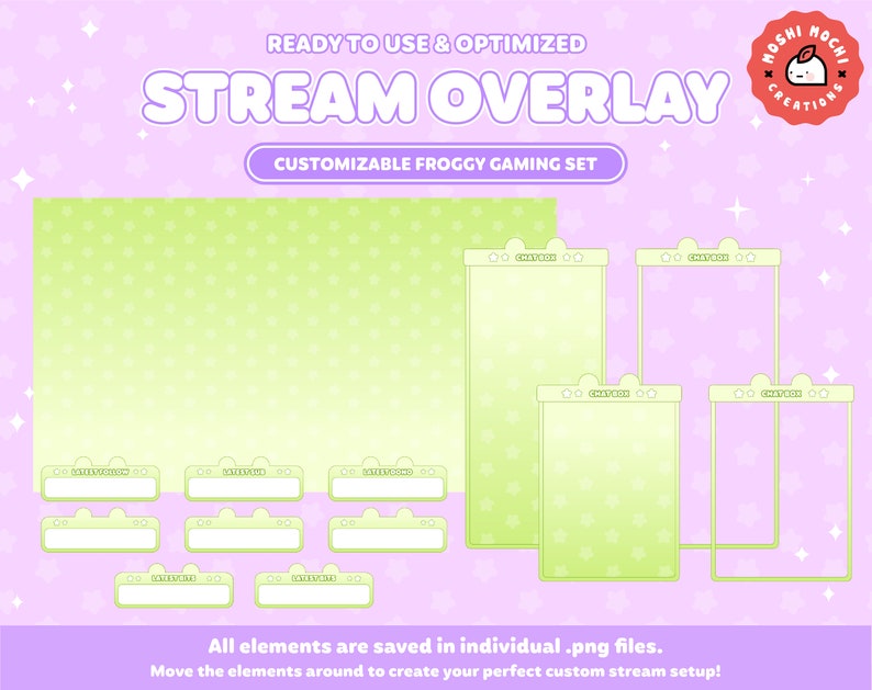 Frog Stream Overlay Set for Twitch / Vtuber Gaming Setup / - Etsy