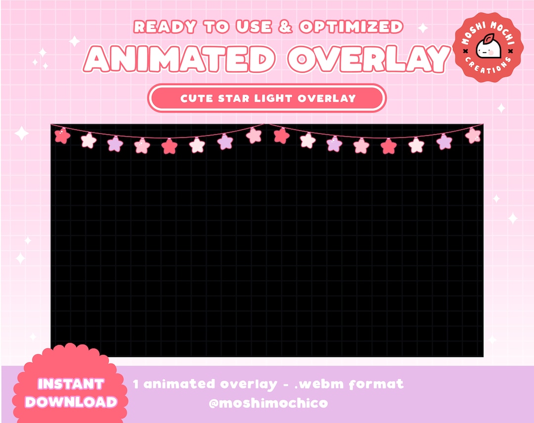 Animated Twinkle Light Overlay / Valentines Pastel Star Lights / Cute ...