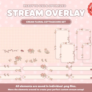 Cottagecore Stream Overlay Set for Twitch, Cozy Floral Package, Forest ...