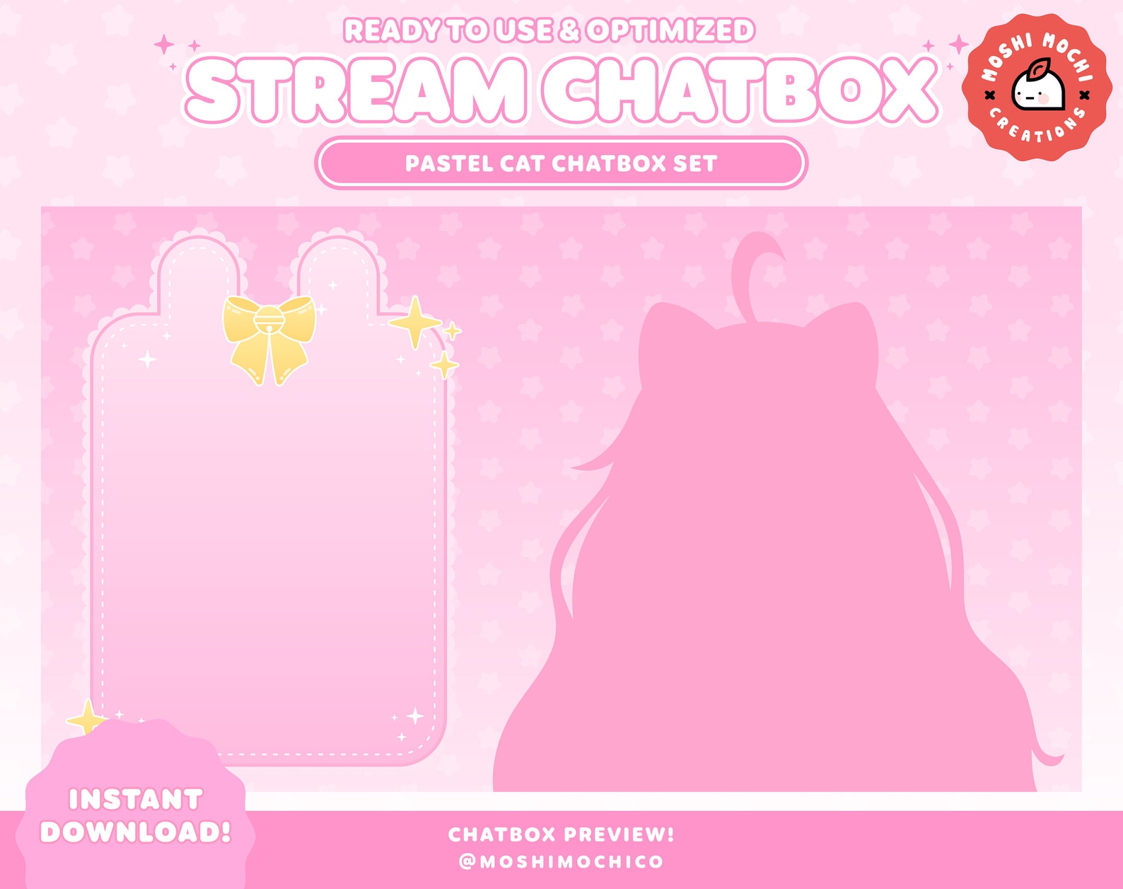 Pastel Bunny Chat Box for Twitch Custom Stream Overlay Cute - Etsy