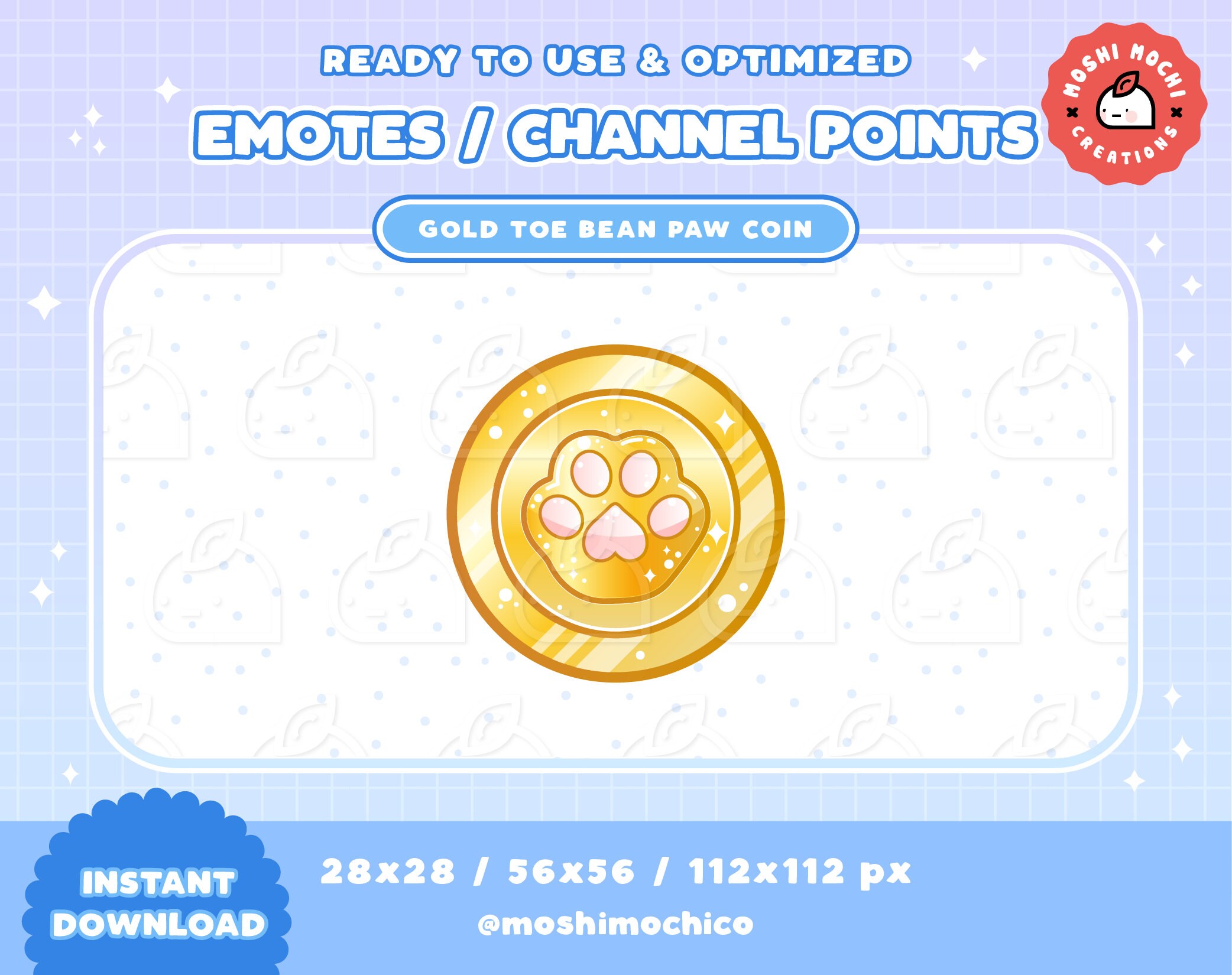 Art & Collectibles Digital Twitch Light Blue Toe Bean Coin Emote ...