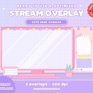 Twitch Computer Screen Gamer Girl Boy Stream Overlay Set / Stream ...
