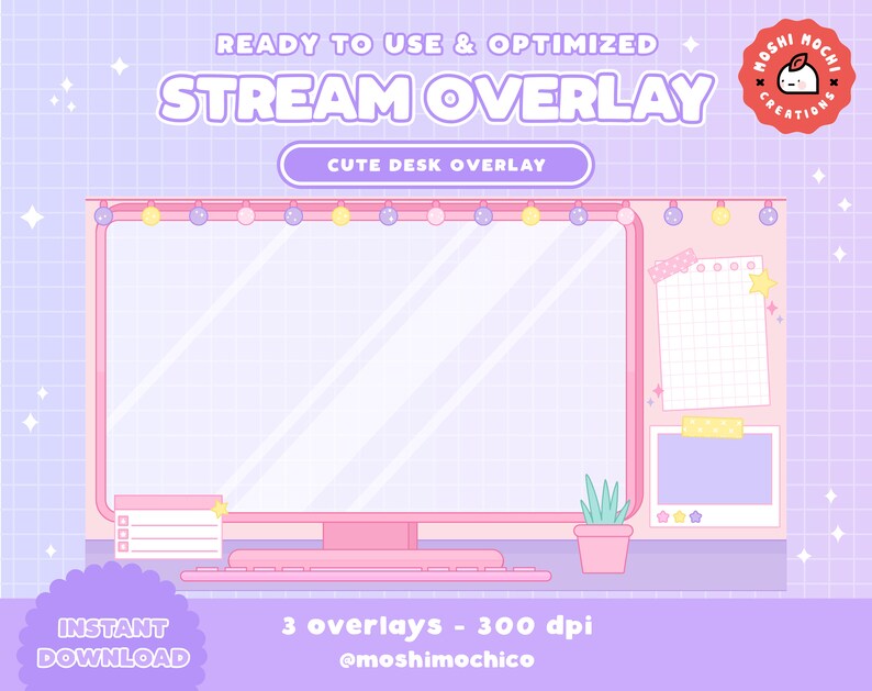 Twitch Computer Screen Gamer Girl Boy Stream Overlay Set / | Etsy