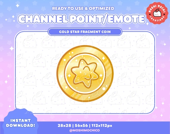 Twitch Gold Star Fragment Coin Channel Point / Emote Badge / | Etsy