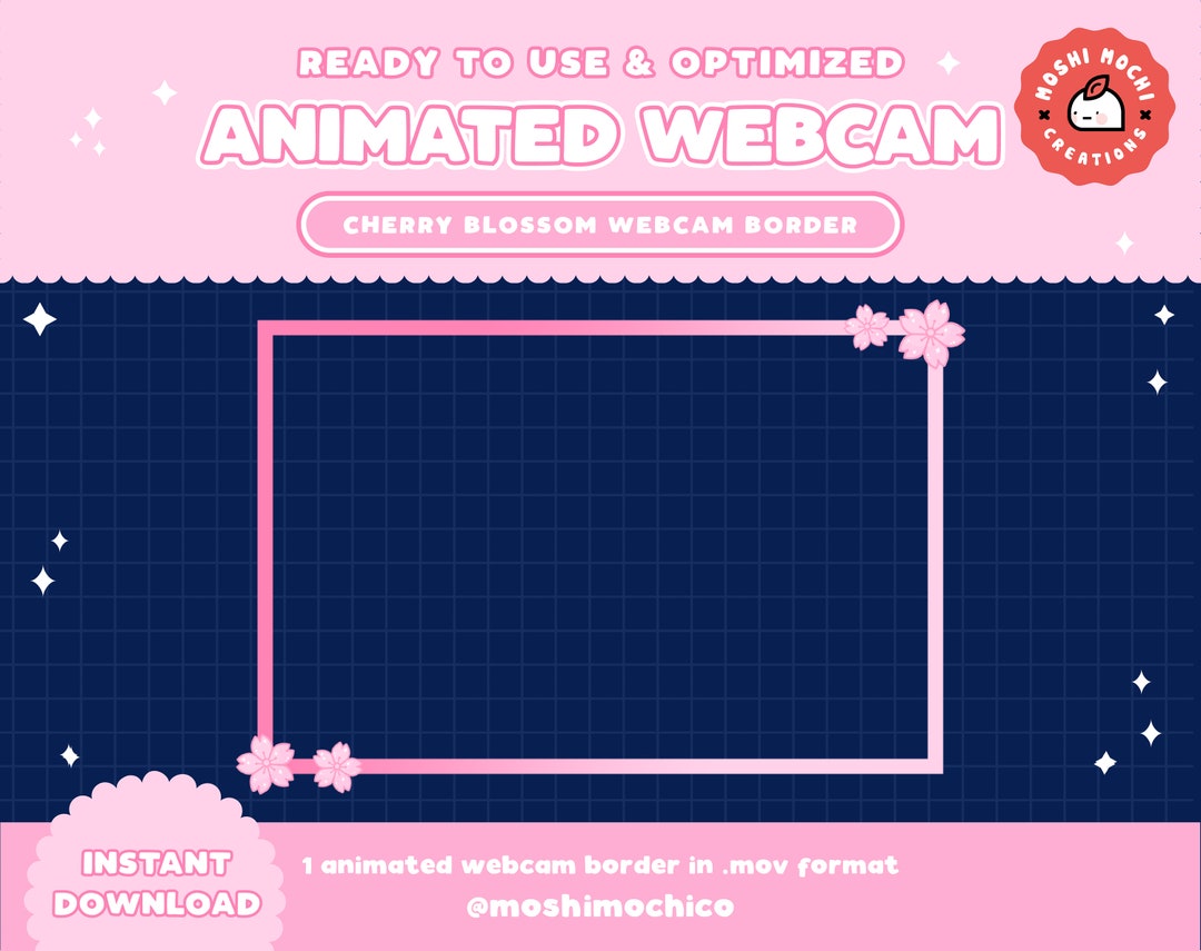 Twitch Animated Cherry Blossom Webcam Border Frame / Stream Graphics ...
