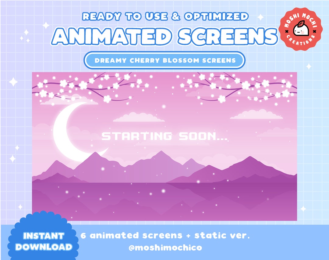 ANIMATED Twitch Cute Pastel Dreamy Cherry Blossom Screens / Offline ...