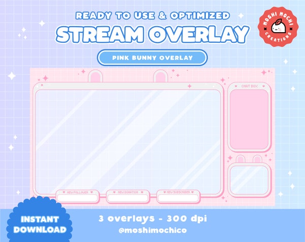 Aesthetic Windows Stream Overlay Package, Twitch Overlay Animated ...