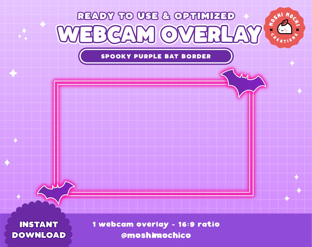 Spooky Neon Bat Webcam Overlay / Halloween Webcam Border / Creepy ...