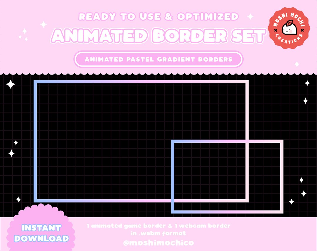 Animated Pastel Stream Border Set / Twitch / Webcam Frame / Game Play ...