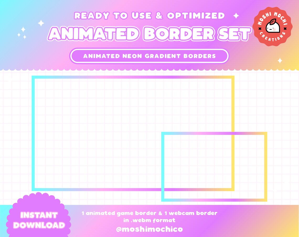 Animated Rainbow Stream Border Set / Webcam Frame / Game Play | Etsy