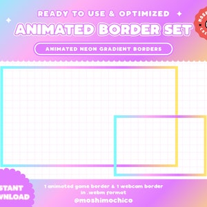 Animated Rainbow Stream Border Set / Webcam Frame / Game Play Frame ...