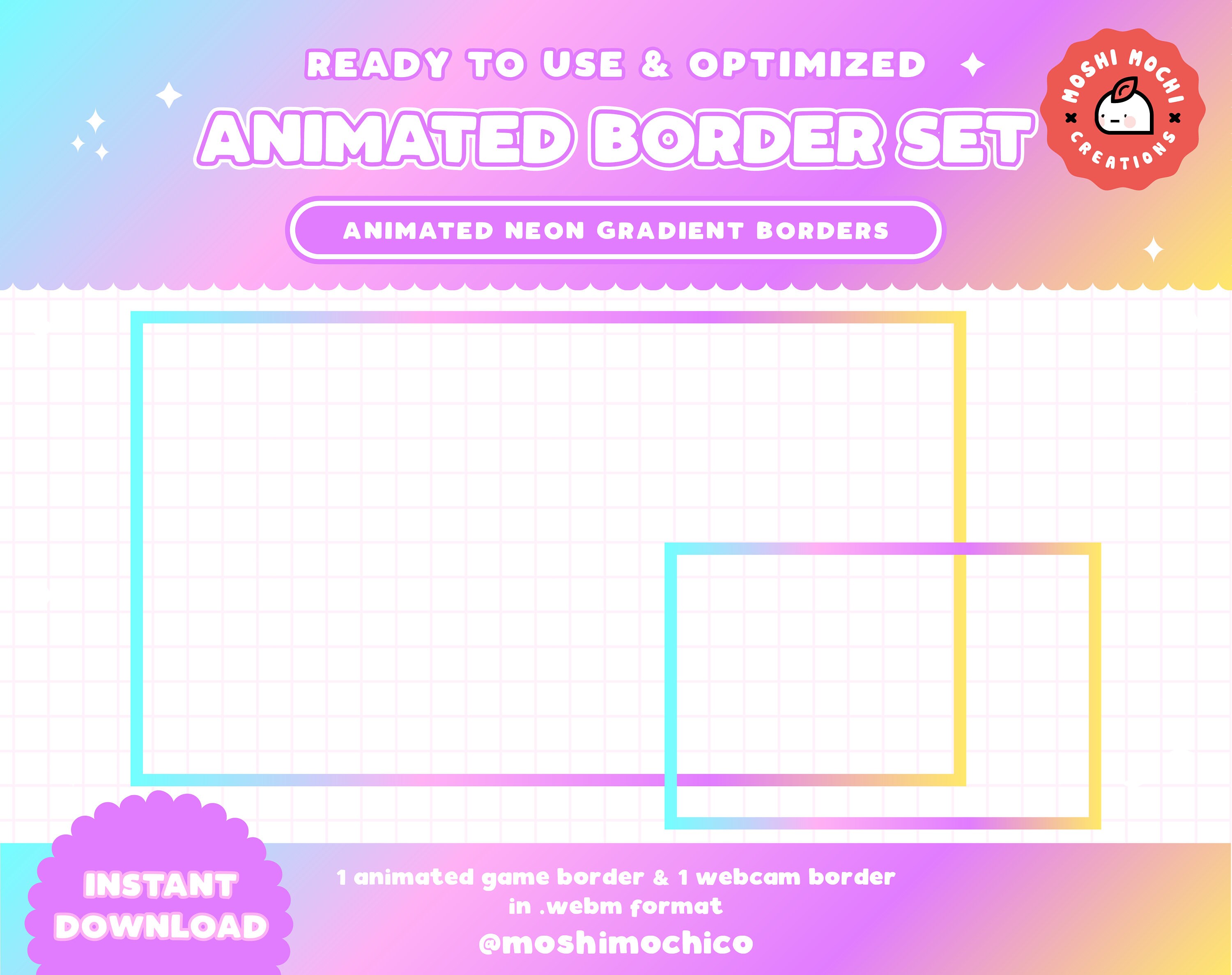 Animated Rainbow Stream Border Set / Webcam Frame / Game Play | Etsy