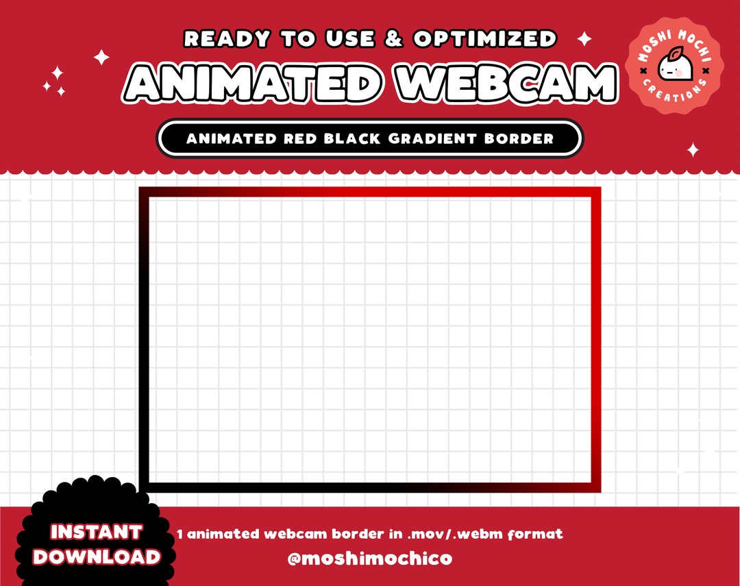 Twitch Animated Red Black Spooky Webcam Border Frame / Stream Graphics ...