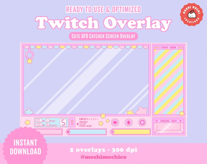 Cute Pink MS Paint Twitch Overlay | Creative Art Stream | Personalize ...