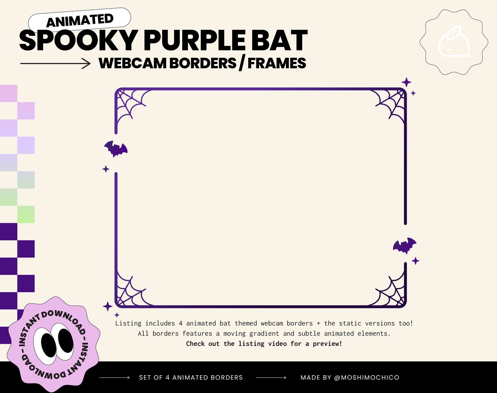 Spooky Bat Stream Webcam Border, Game Capture Frame, Twitch Halloween ...