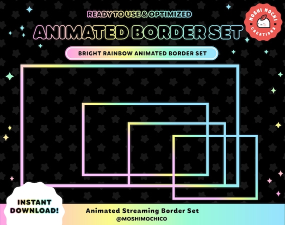 Animated Rainbow Stream Border Set / Webcam / Game Frame / - Etsy