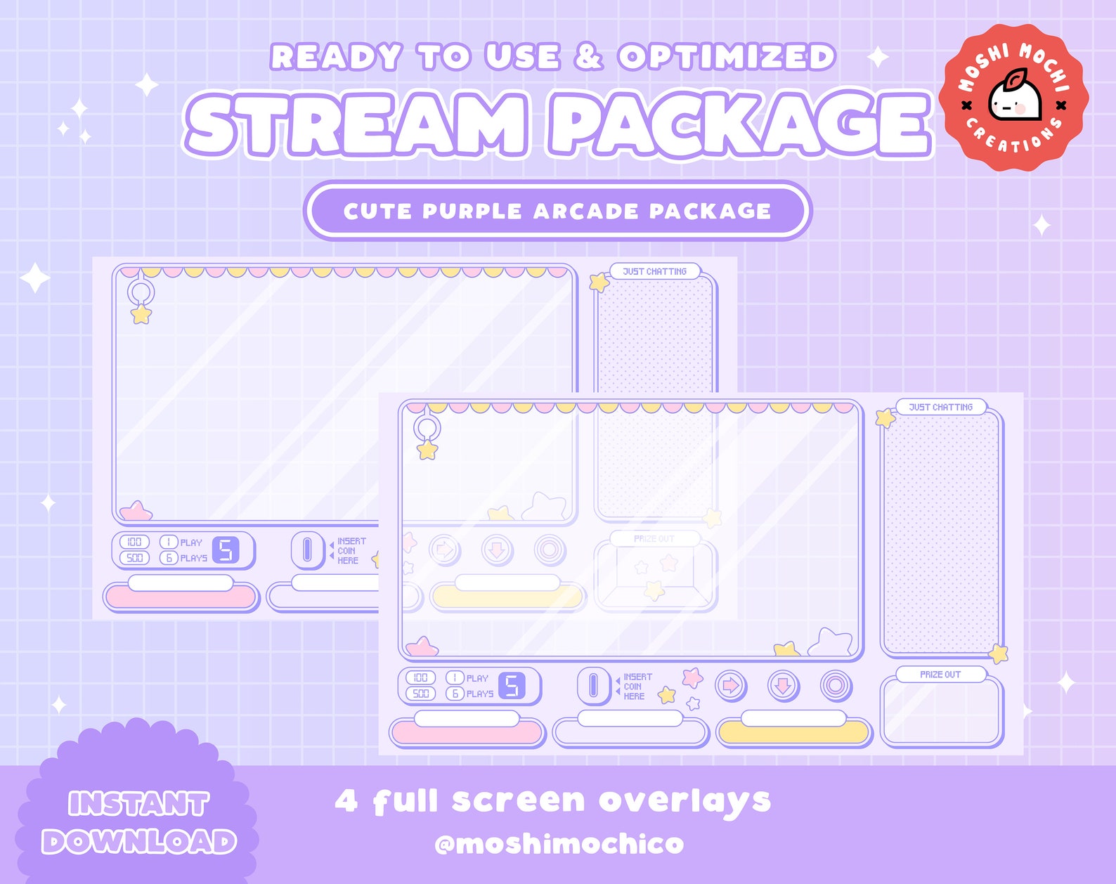 Twitch Overlay Package / Arcade Crane Machine Overlay Set / | Etsy
