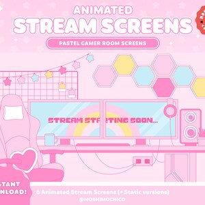 Animated Pink Gamer Room Screens / Pink Scenes / Cute | Etsy