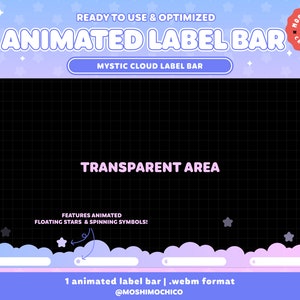 Animated Stream Label Bar / Simple Mystic Cloud Theme / Cute Aesthetic ...