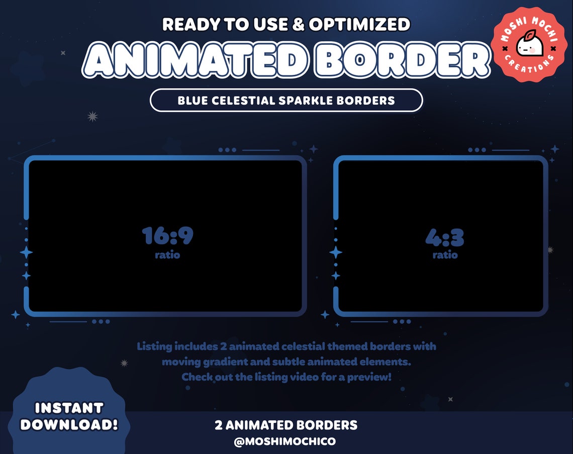 Animated Celestial Sparkle Stream Border Twitch Cam Webcam - Etsy