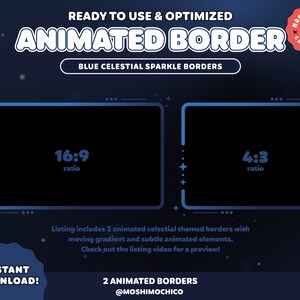 Animated Celestial Sparkle Stream Border, Twitch Cam, Webcam Frame ...