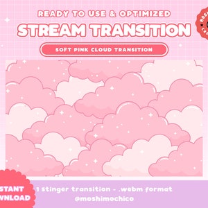 Twitch Stinger Transition Pink Cloud Stream Transition Valentines Theme ...