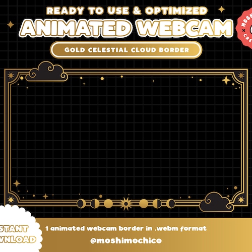 Animated Gold Celestial Webcam Border for Twitch / Moon - Etsy