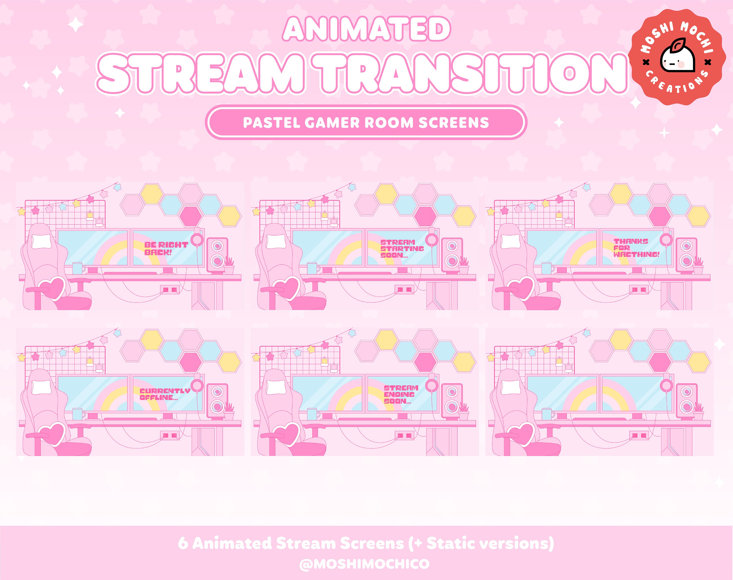 Animated Pink Gamer Room Screens / Pink Scenes / Cute | Etsy