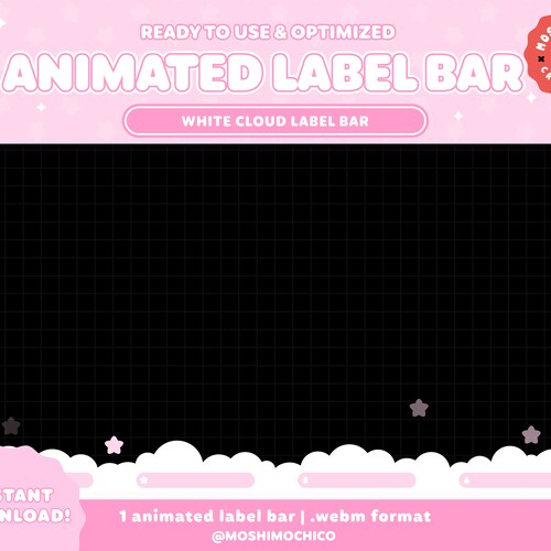 Animated Stream Label Bar / White Pastel Cloud Theme / Cute - Etsy